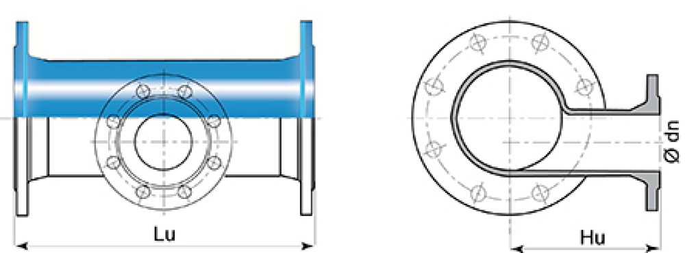 Invert Level Tee (PECB) with 3 Fixed Flanges | Pamline