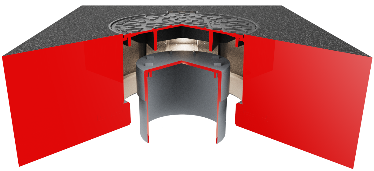 Connecting box AQUARING 360 - C250 - 40T - Square flanged frame for PVC ...