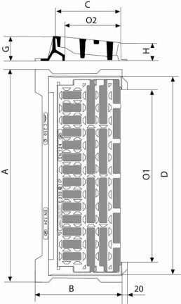 Kerb grating SELECTA - C250 class - Flat grating – Frame with studs ...