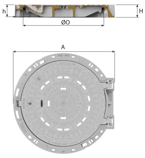 Schachtabdeckung VIATOP M800 Klasse D400 Rahmen rund - mit Lüftung ...