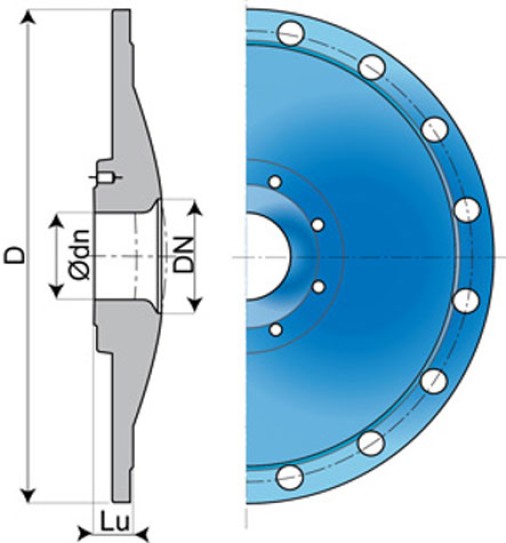 Reducing Flange (PECB) drilled threaded with Studs | Pamline