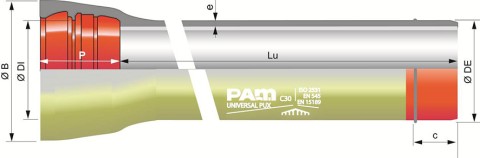 TT PUX pipes DN700 to 1400 with UNIVERSAL STANDARD socket + Weld bead ...